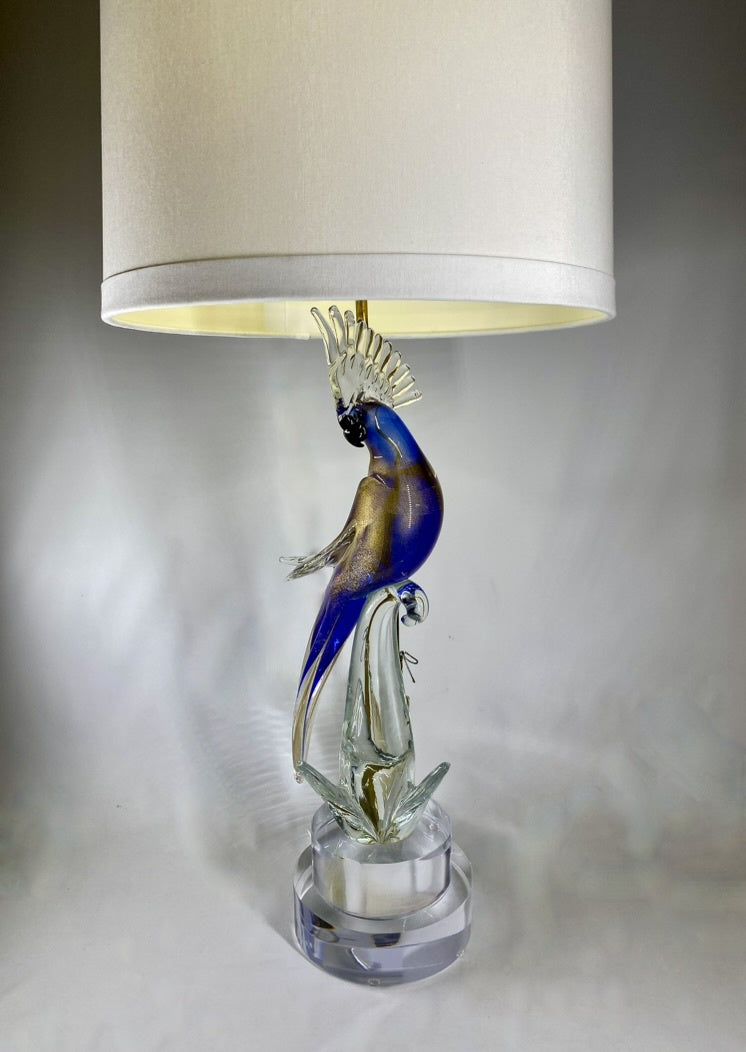 Large-Murano-Glass-Cockatoo-Lamp – Enchanted Lighting