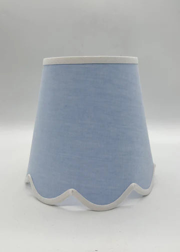 Blue Chambray Scalloped Empire Shade, 8" – Enchanted Lighting