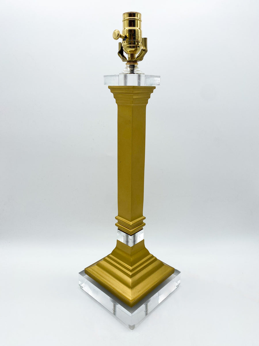 Brass/Acrylic Column Lamp – Enchanted Lighting