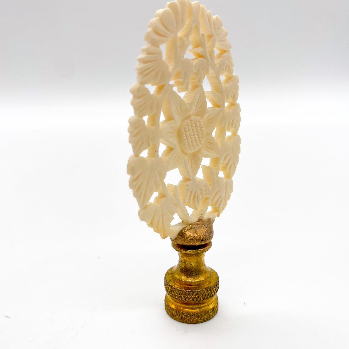 Oval Carved Bone Finial, 3-1/8" – Enchanted Lighting